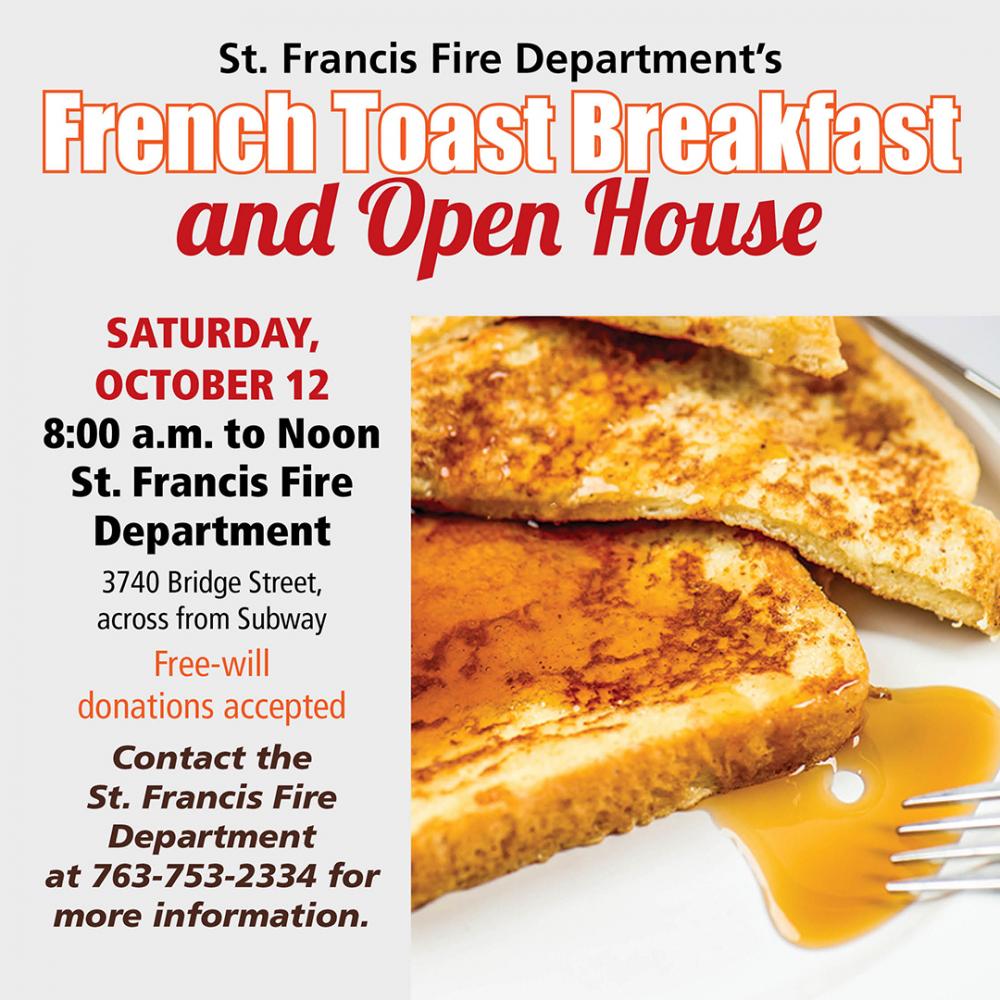 St. Francis Fire Department Open House & French Toast Breakfast | St ...