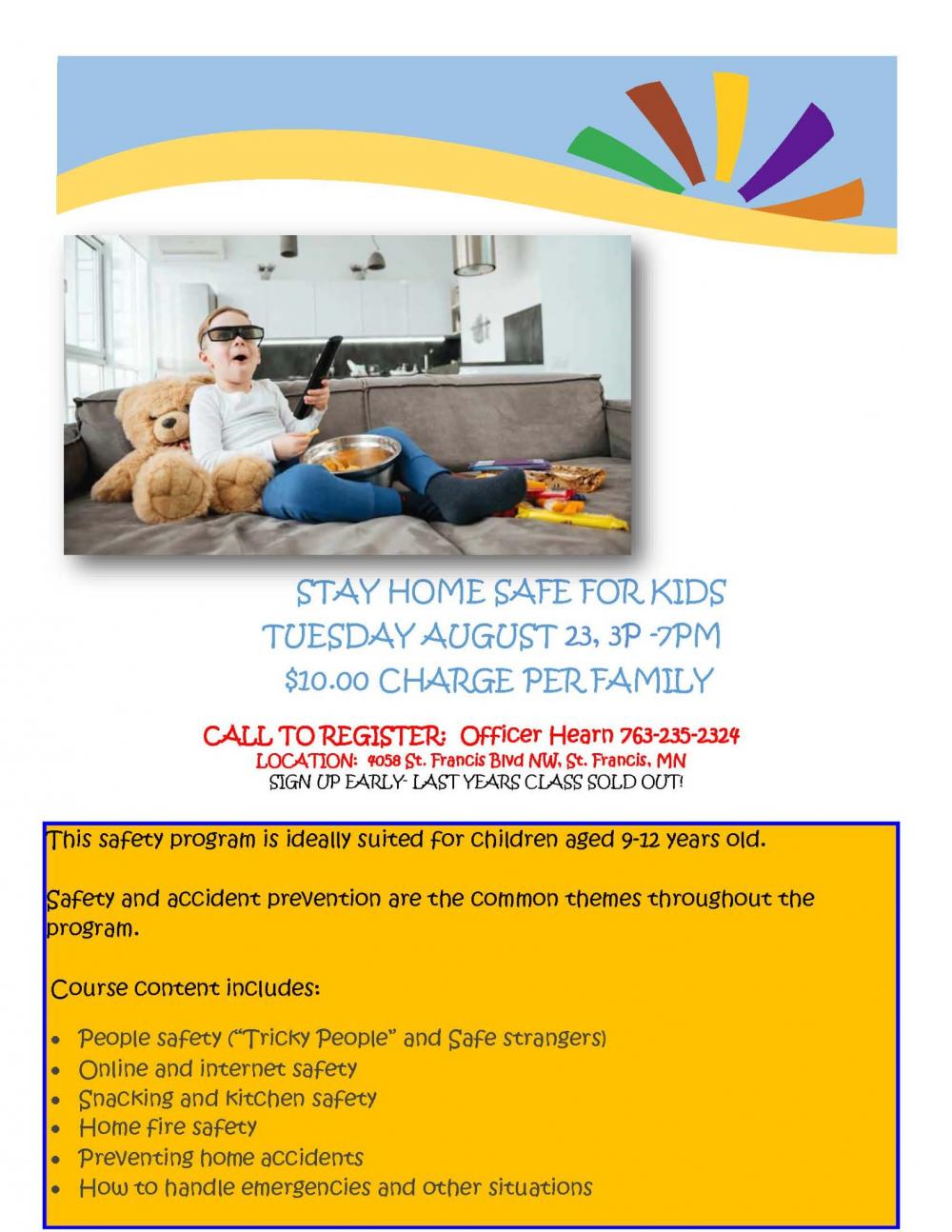 Stay Home Safe For Kids Program | St. Francis Minnesota
