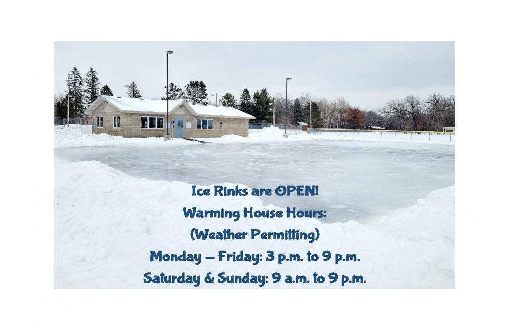 Ice Rink is OPEN | St. Francis Minnesota