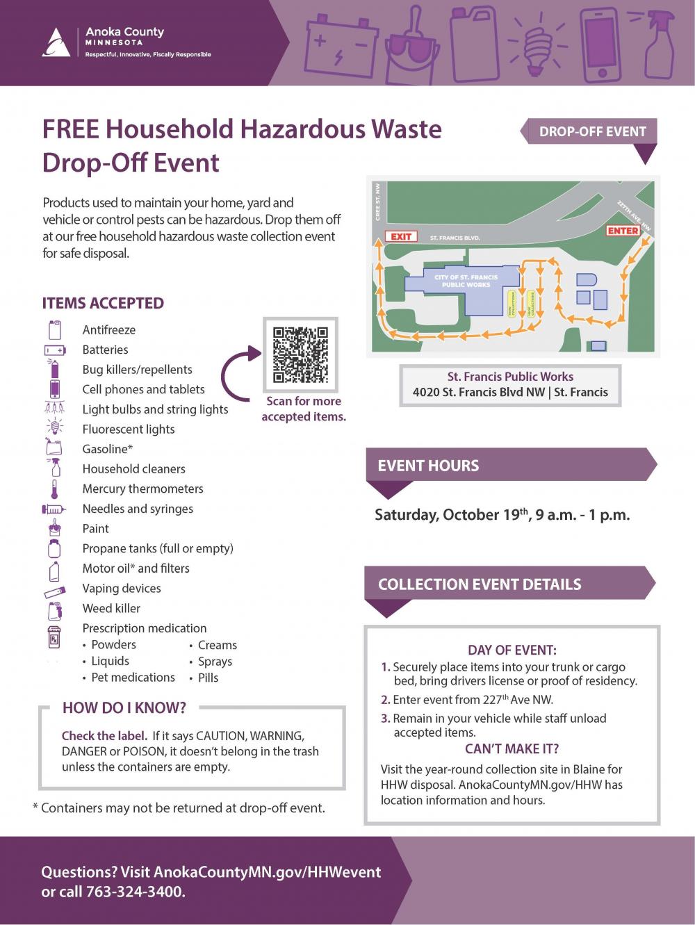 FREEE Household Hazardous Waste Drop-Off Event | St. Francis Minnesota
